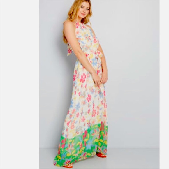 Modcloth | Dresses | Modcloth Illuminated Elegance Chiffon Maxi Dress ...